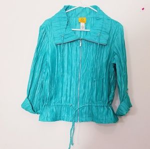 Ruby Rd. | Jackets & Coats | Ruby Road Turquoise Metallic Blue ...